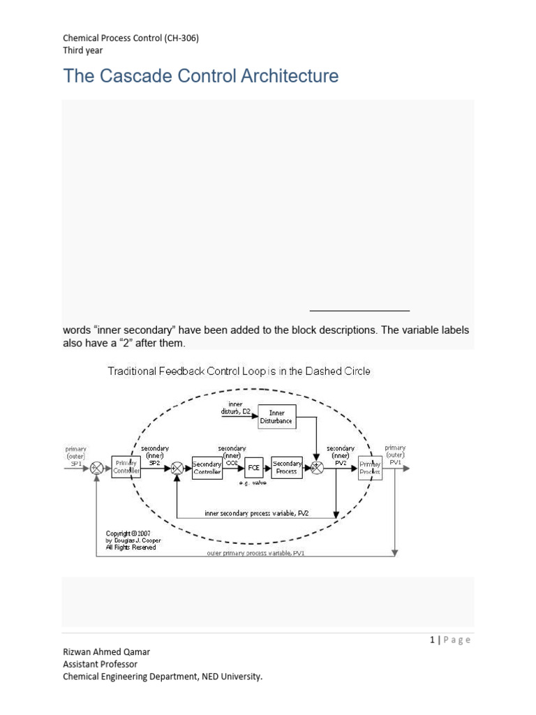 The Cascade Control Architecture | PDF | Chemical Reactor | Liquids