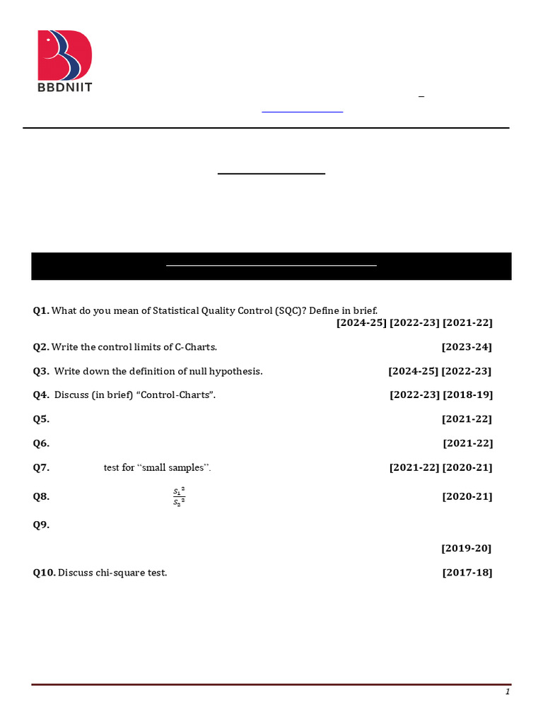 Statistical Techniques III Questions Database | PDF | Analysis Of ...