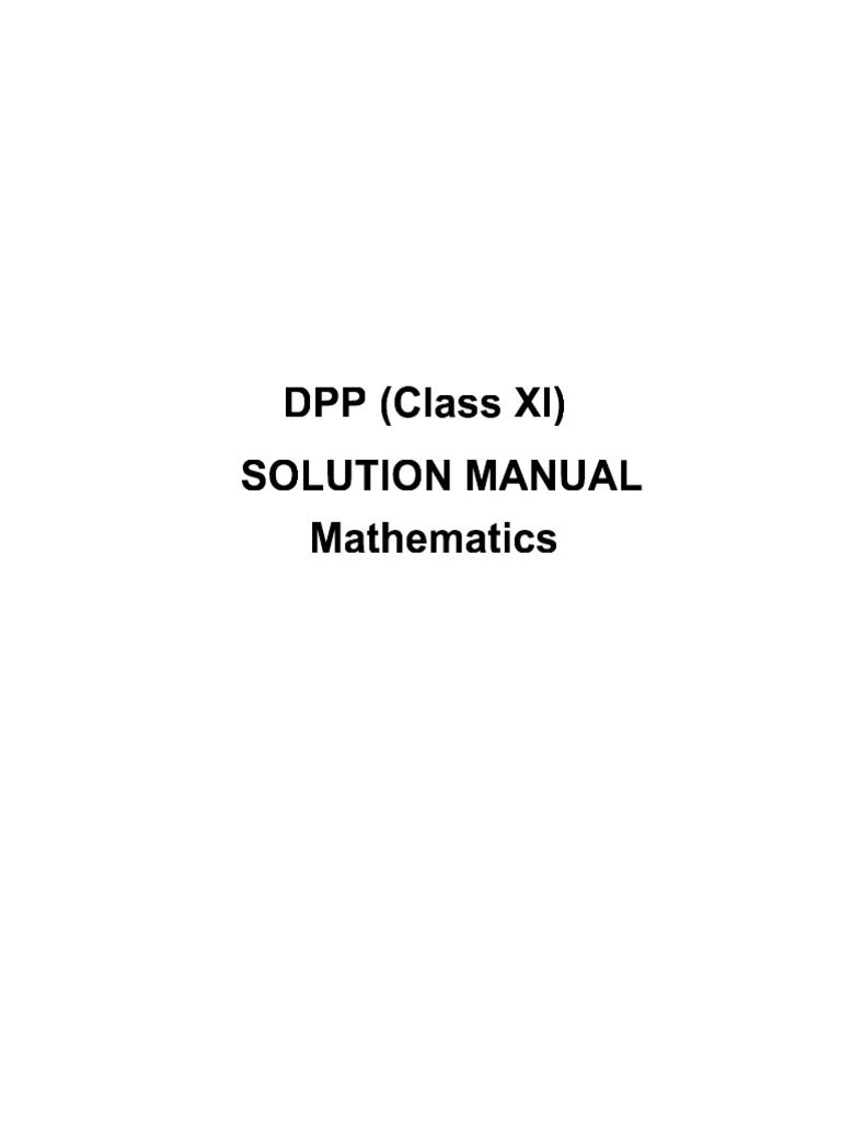 DPP-Only Solution Mathematics-Class-XI - Print | PDF