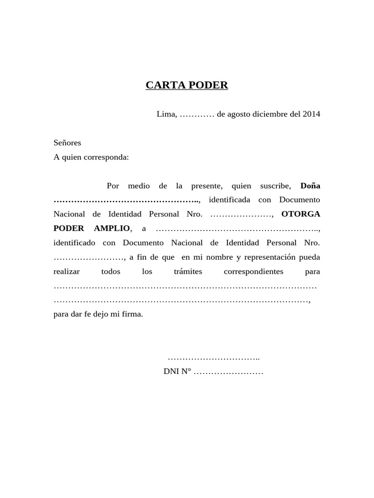 Carta Poder 001 | PDF