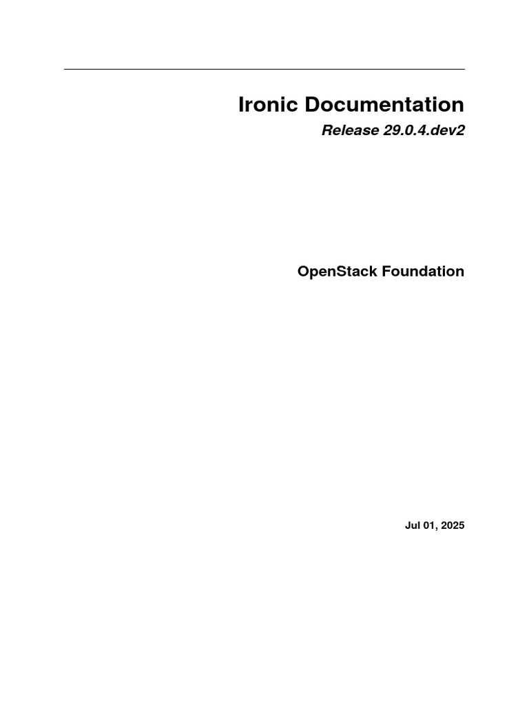 Ironic | PDF | Open Stack | Computer Network