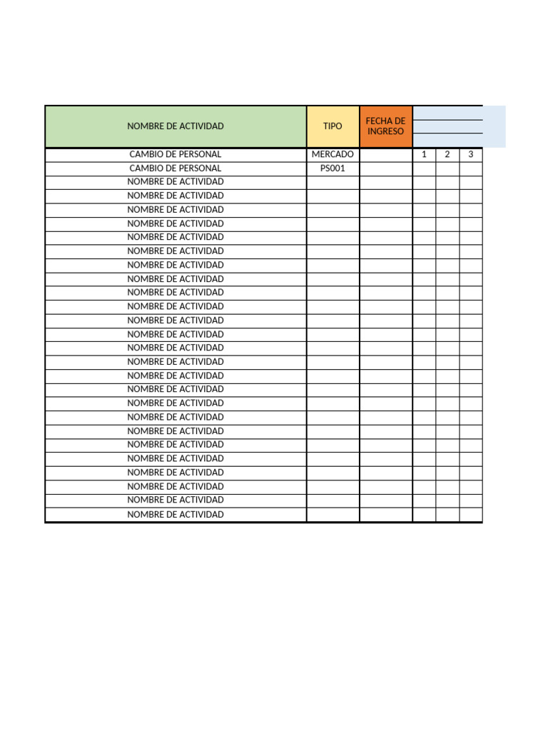Tabla de Presentables | PDF