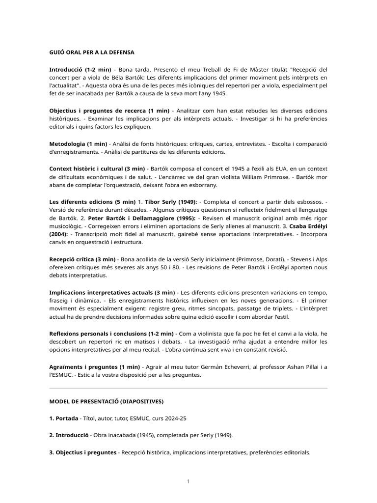 Defensa TFM Bartok | PDF