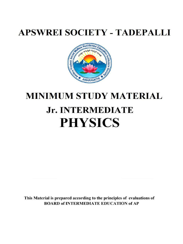 JR - Physics - Minimum Study Material | PDF | Collision | Greenhouse Effect
