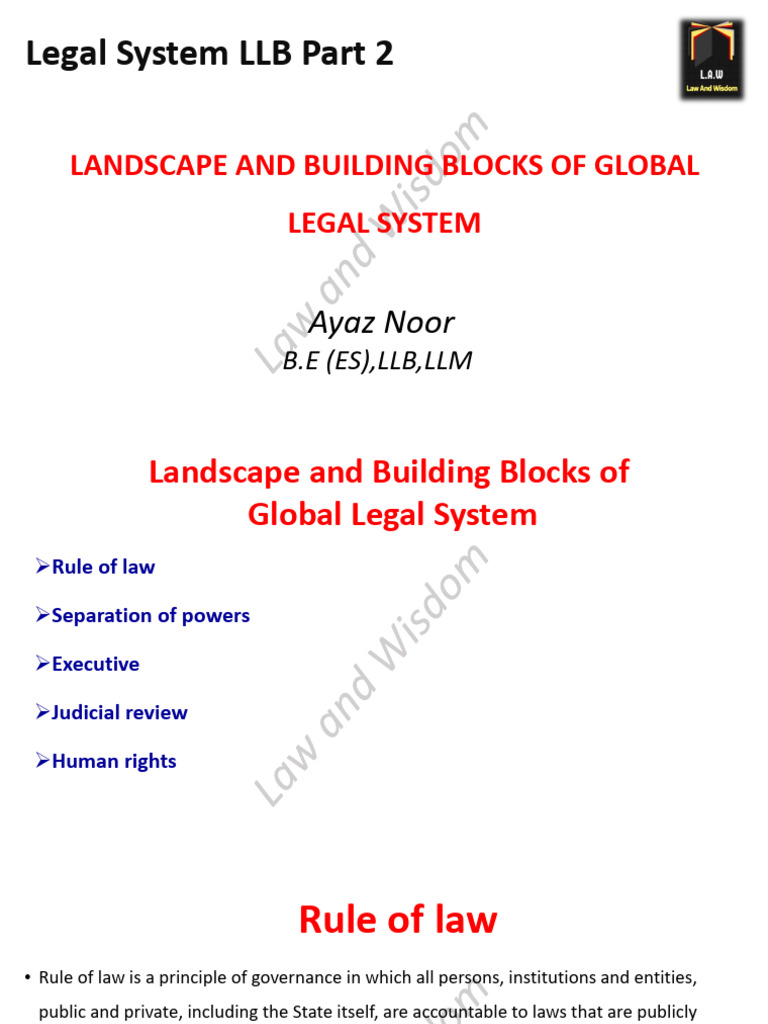 Landscape and Building Blocks of Global Legal System | PDF | Rule Of ...