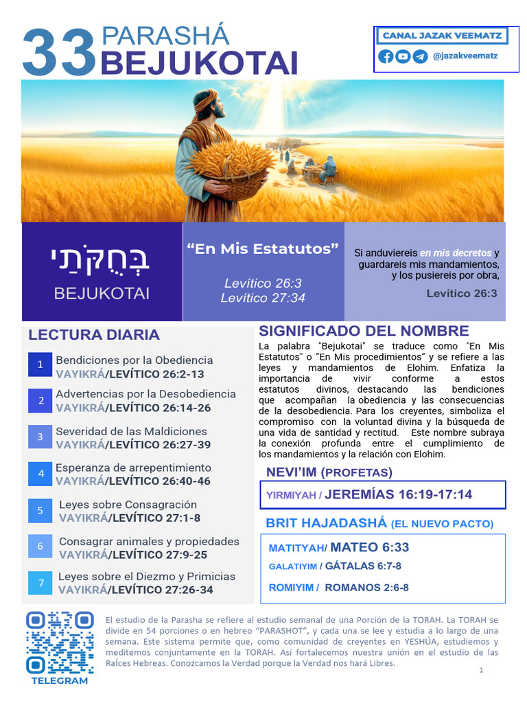 33 Parashat Bejukotai 2023-2024 | PDF | Libro de levítico | Jesús