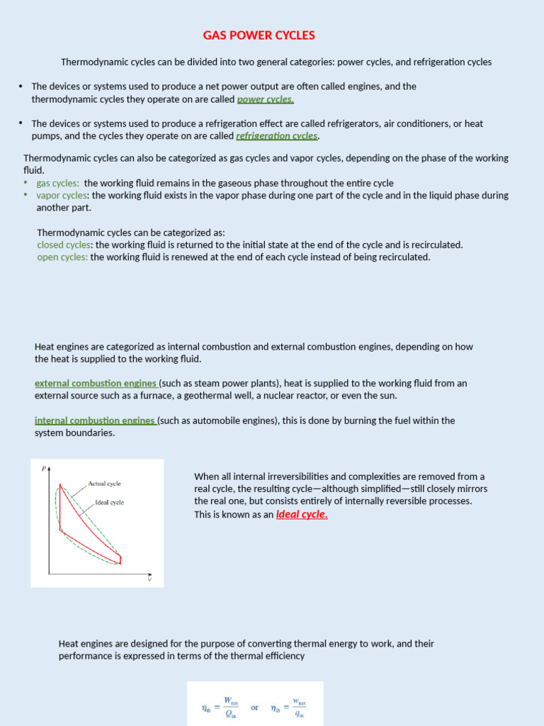 Understanding Gas Power Cycles | PDF | Internal Combustion Engine | Engines