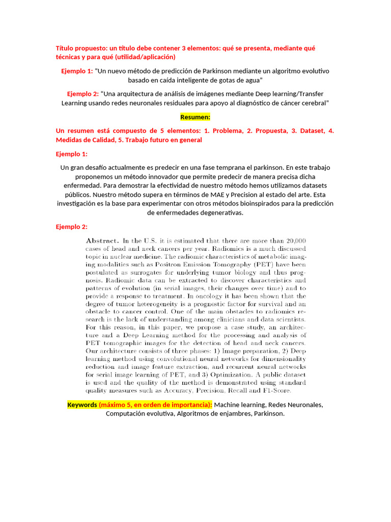 2.guía Con Ejemplos Paper Report | PDF | Aprendizaje automático | Enfermedad de Parkinson