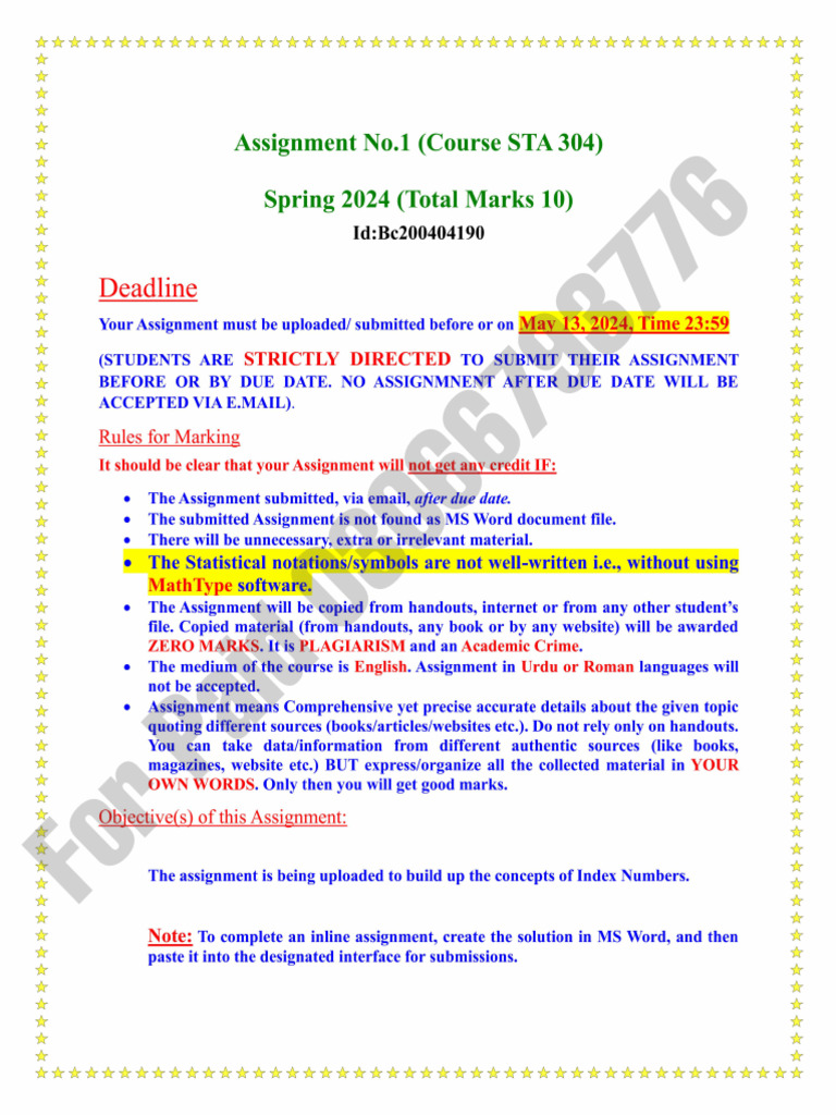 Spring 2024 STA304 1 Solution | PDF | Cost Of Living | Prices