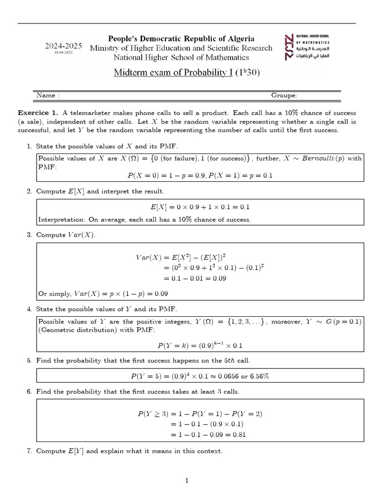 Binomial and Geometric Distributions Analysis | PDF | Probability ...
