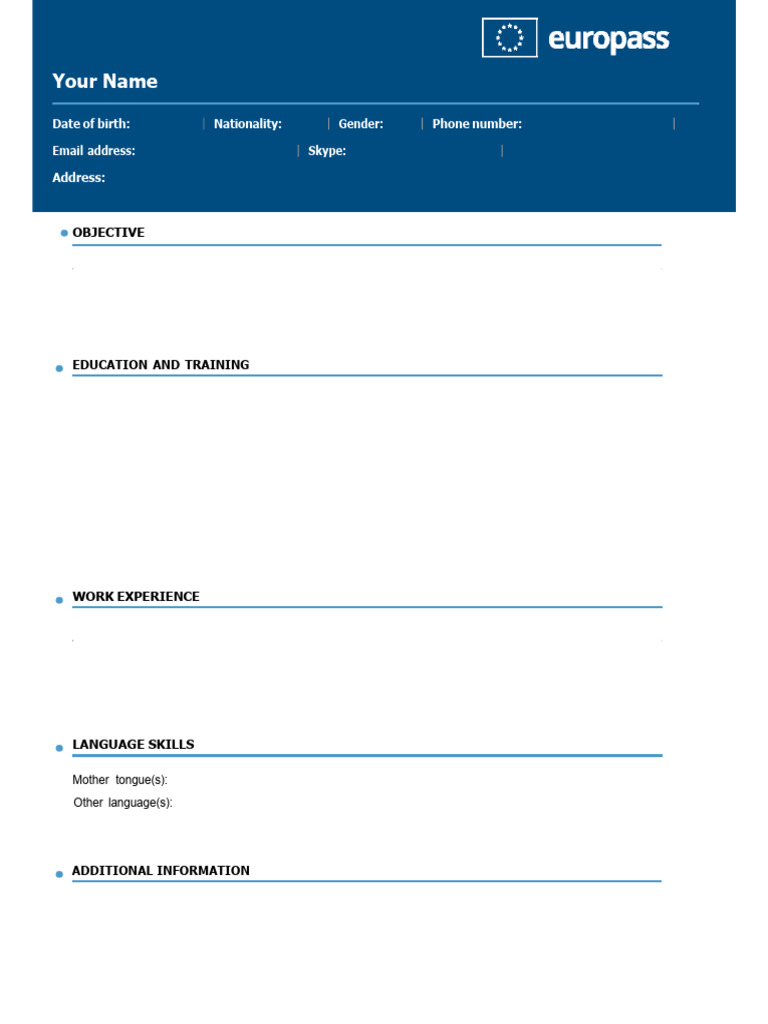EuroPass CV Sample Letter | PDF