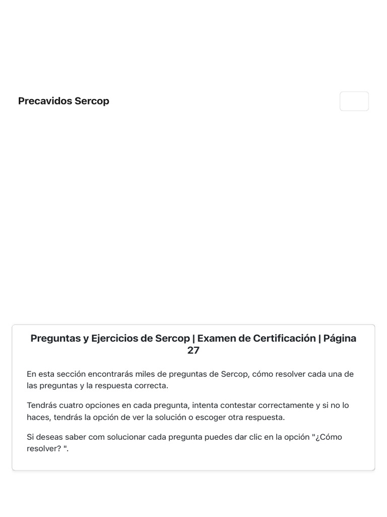 Simulador de Examen Sercop: Preguntas y Respuestas | PDF