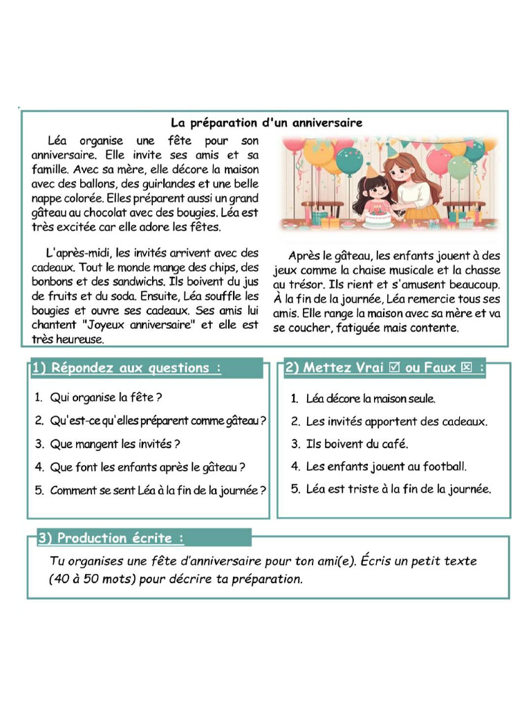 La Préparation D'un Anniversaire | PDF