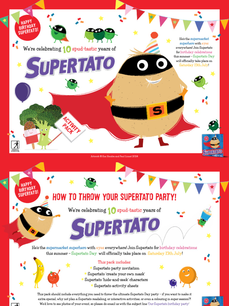Supertato Birthday Party Pack | PDF