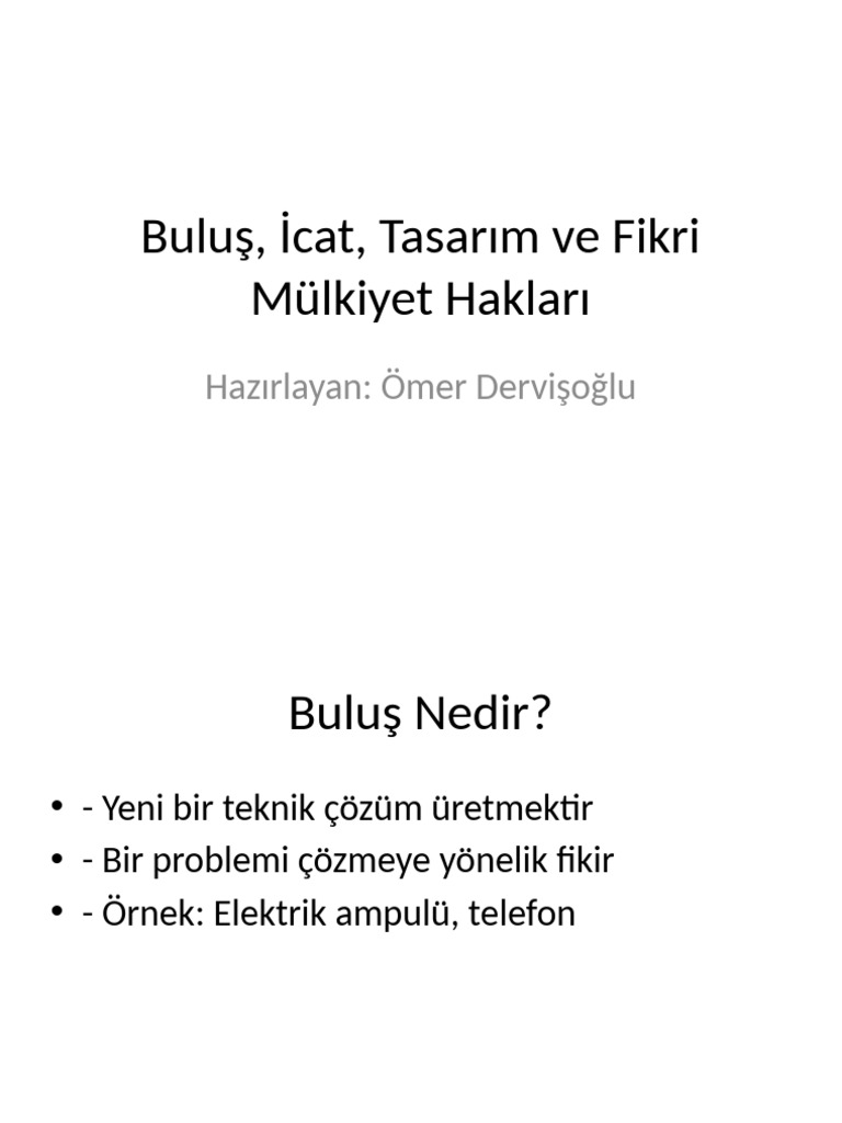 Bulus Icat Tasarim Fikri Mulkiyet Guncel | PDF