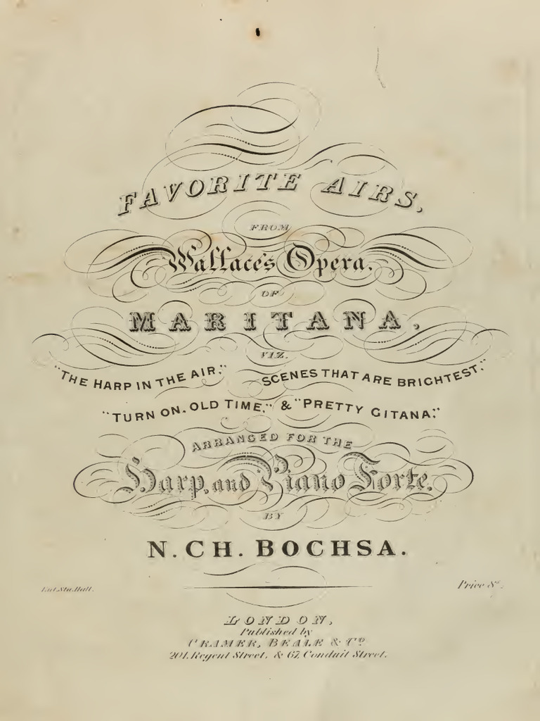 Favorite Airs From Wallace's Opera of Maritana, Vix The Harp | PDF