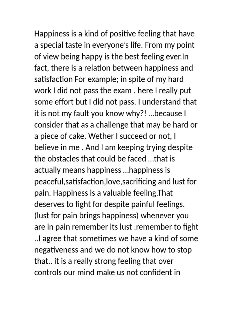 Happiness Is A Kind of Positive Feeling That Have A Special Taste in ...