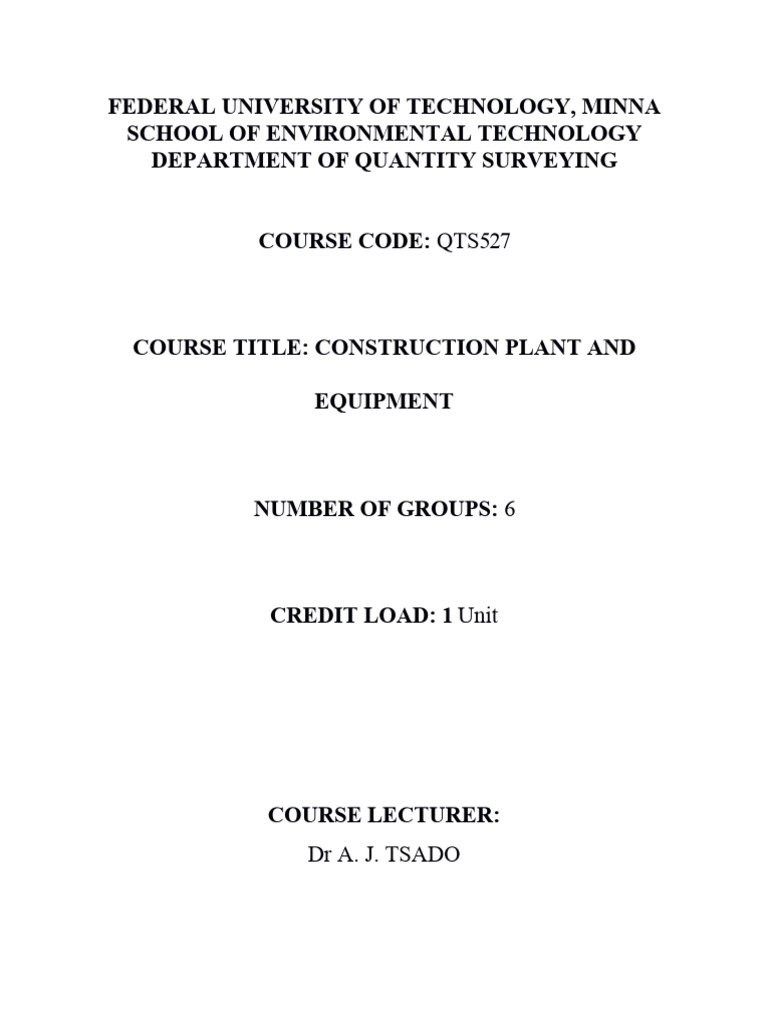 Construction Equipment Assignment Guide | PDF
