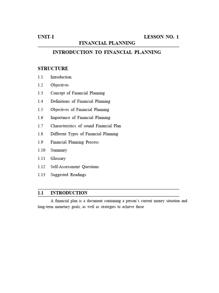 Introduction to Financial Planning Guide | PDF | Financial Plan | Taxes