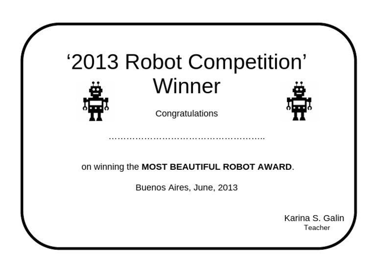 2013 Robot Competition Most Beautiful Robot | PDF