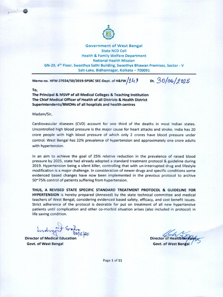 Revised Treatment Protocol and Guideline of Hypertension | PDF