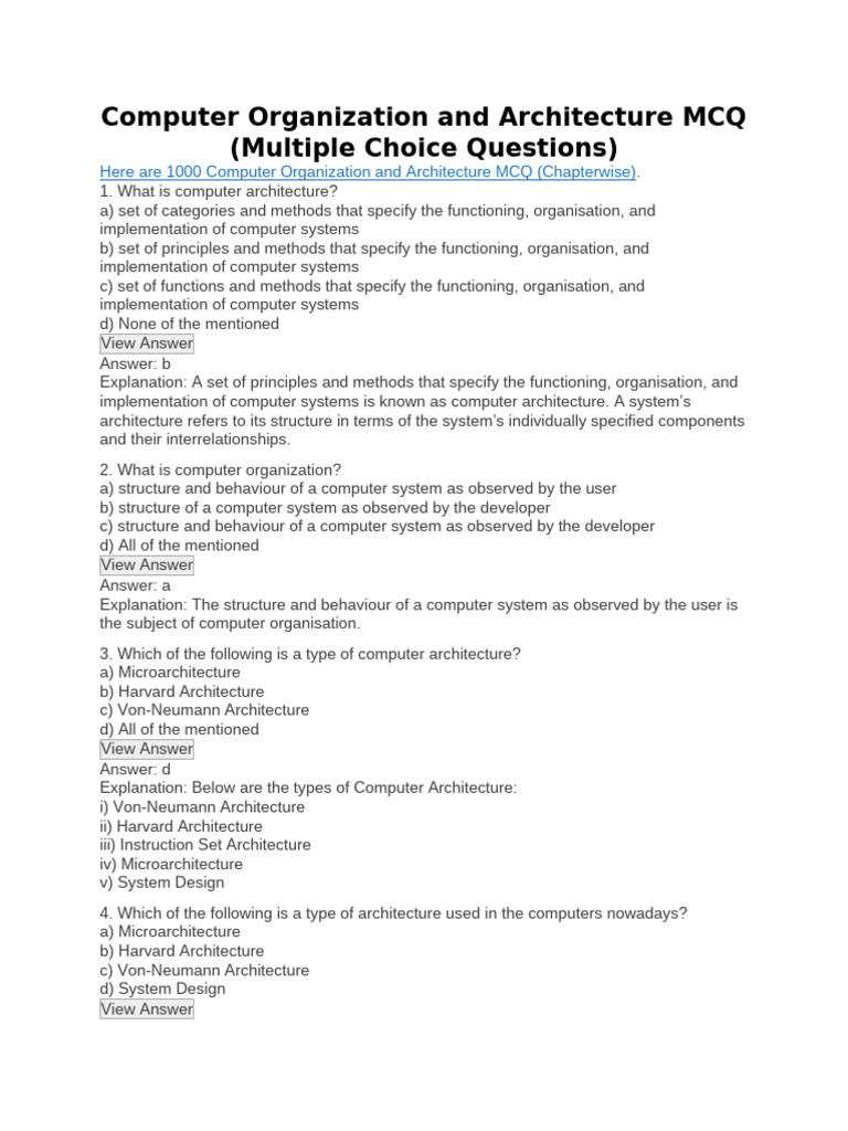 Computr Arch Question Bank | PDF | Cpu Cache | Computer Memory