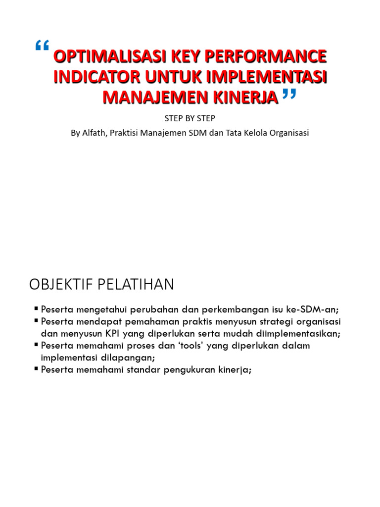 Step by Step - Menyusun KPI Pendekatan BSC - 2025 | PDF