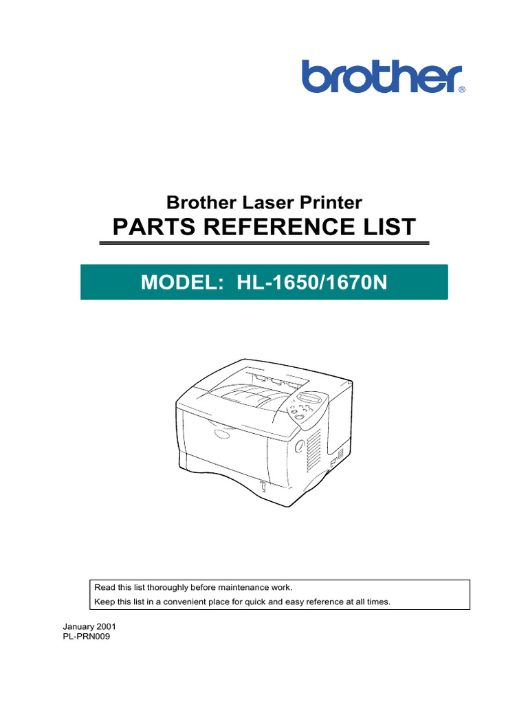 HL-1650/1670N Parts List Guide | PDF | Mechanical Engineering | Equipment