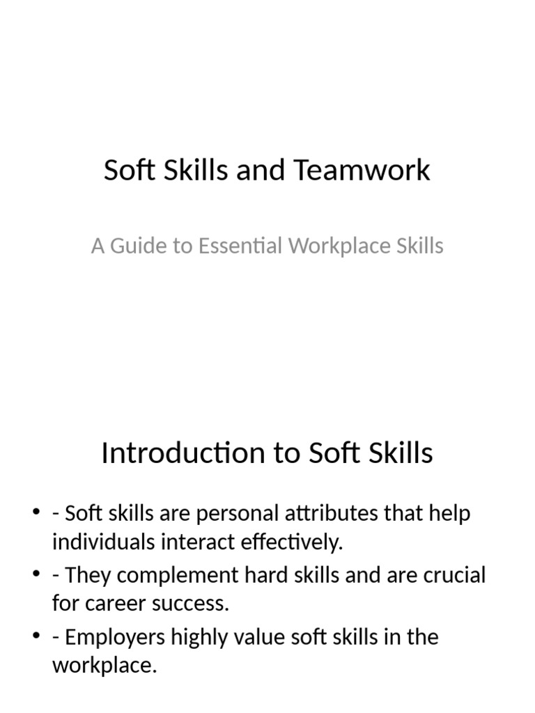 Essential Soft Skills for Teamwork | PDF