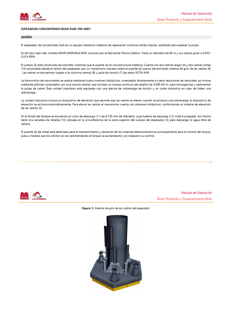 Espesador de Concentrado Bulk 0340-TKF-0001 | PDF | Engranaje | Bomba