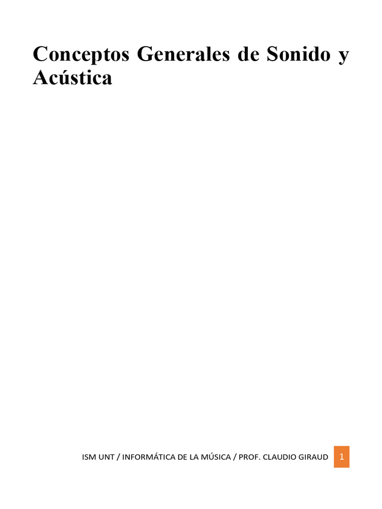 IM-2025 - 01-Conceptos Generales de Sonido y Acústica | PDF | Sonido | Acústica