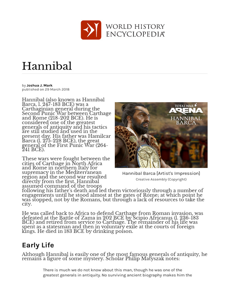 Hannibal Barca: Tactics of a General | PDF | Hannibal | Punic Wars