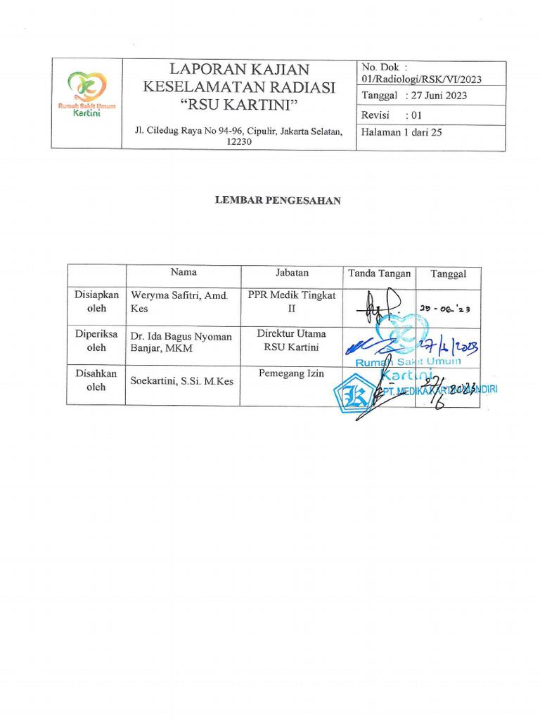 L Pengesahan LKR RSK | PDF