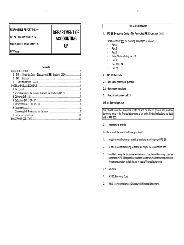 IAS 23 Handout 2025 | PDF | Depreciation | Expense