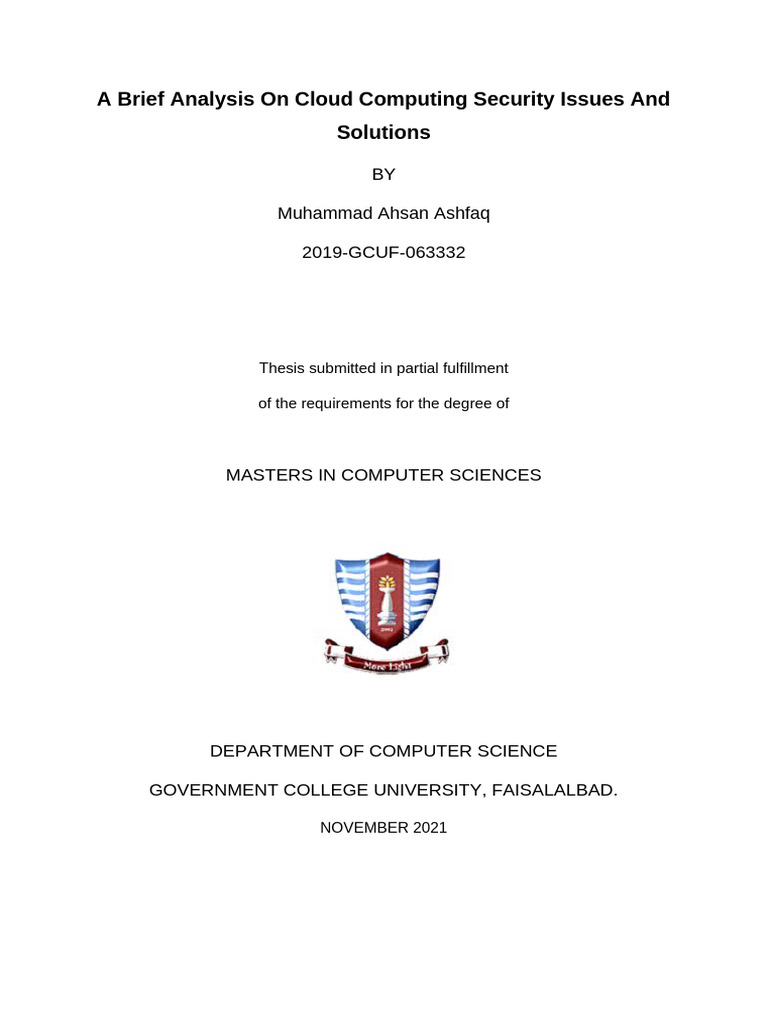 Ahsan Ashfaq Final Thesis | PDF | Cloud Computing | Software As A Service