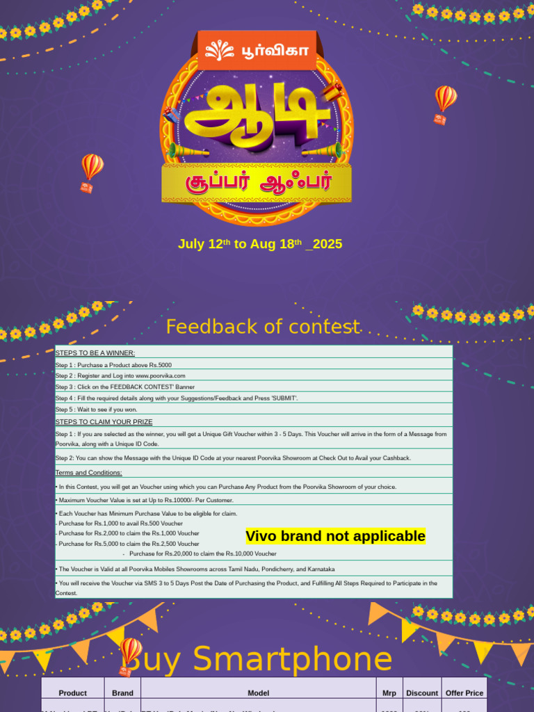 Aadi Offer PPT Tamilnadu | PDF | Mobile Phones | Mobile Telecommunications User Equipment