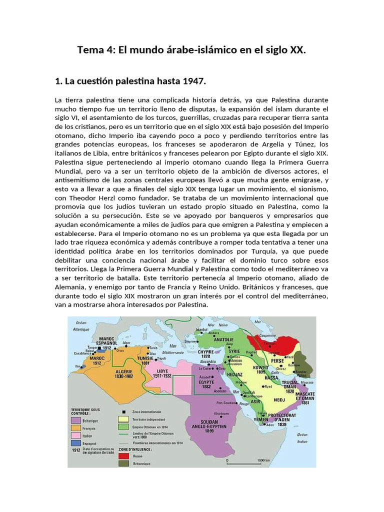 Tema 4 Historia | PDF | Palestina (Región) | imperio Otomano