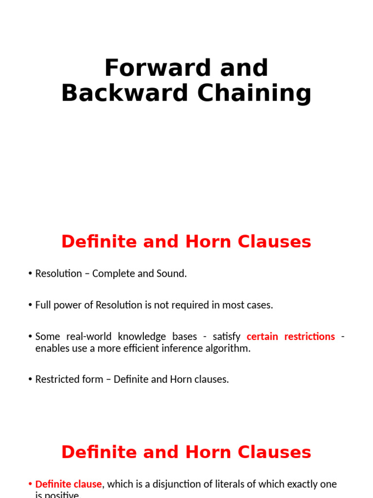 Forward and Backward Chaining | PDF