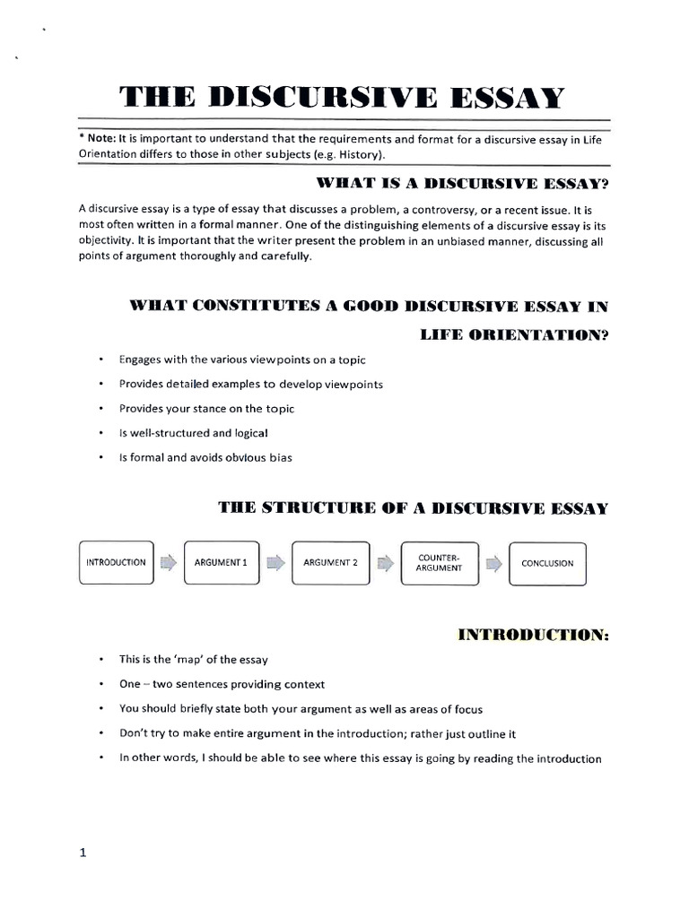 The Discursive Essay | PDF