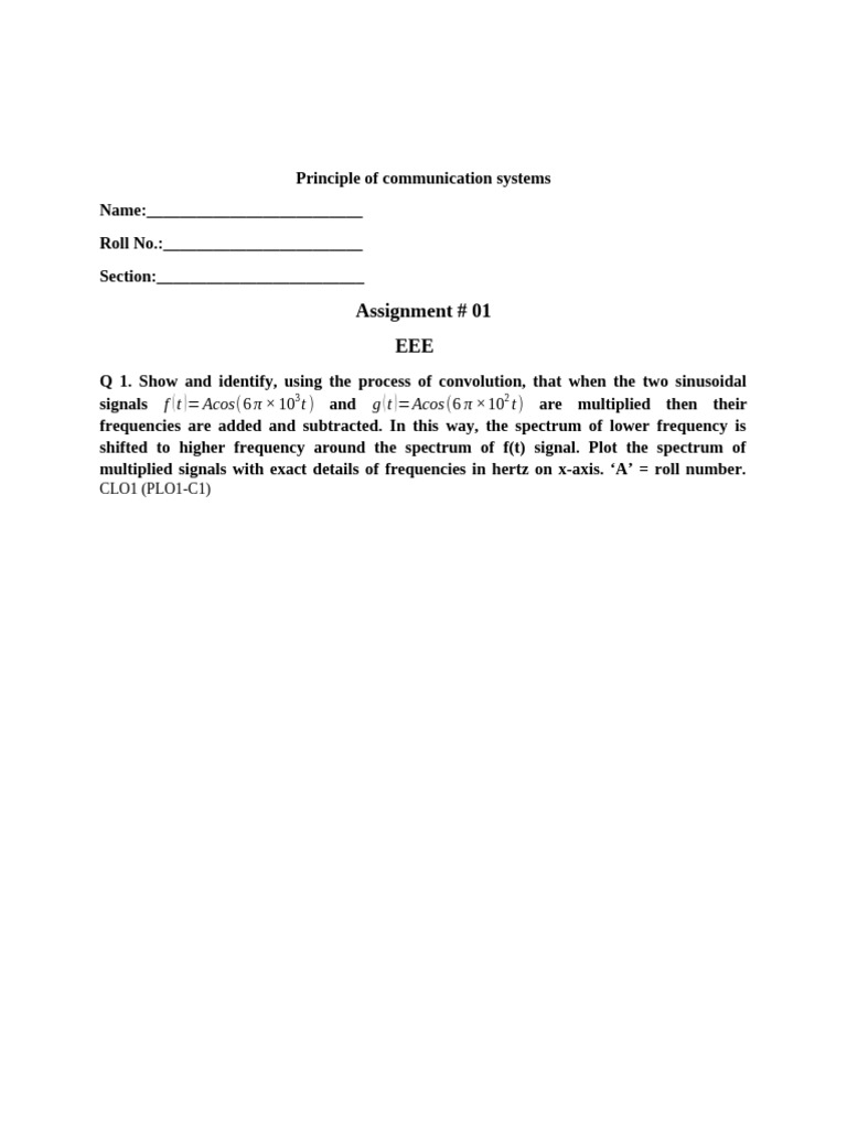 Principle of Communication Systems | PDF