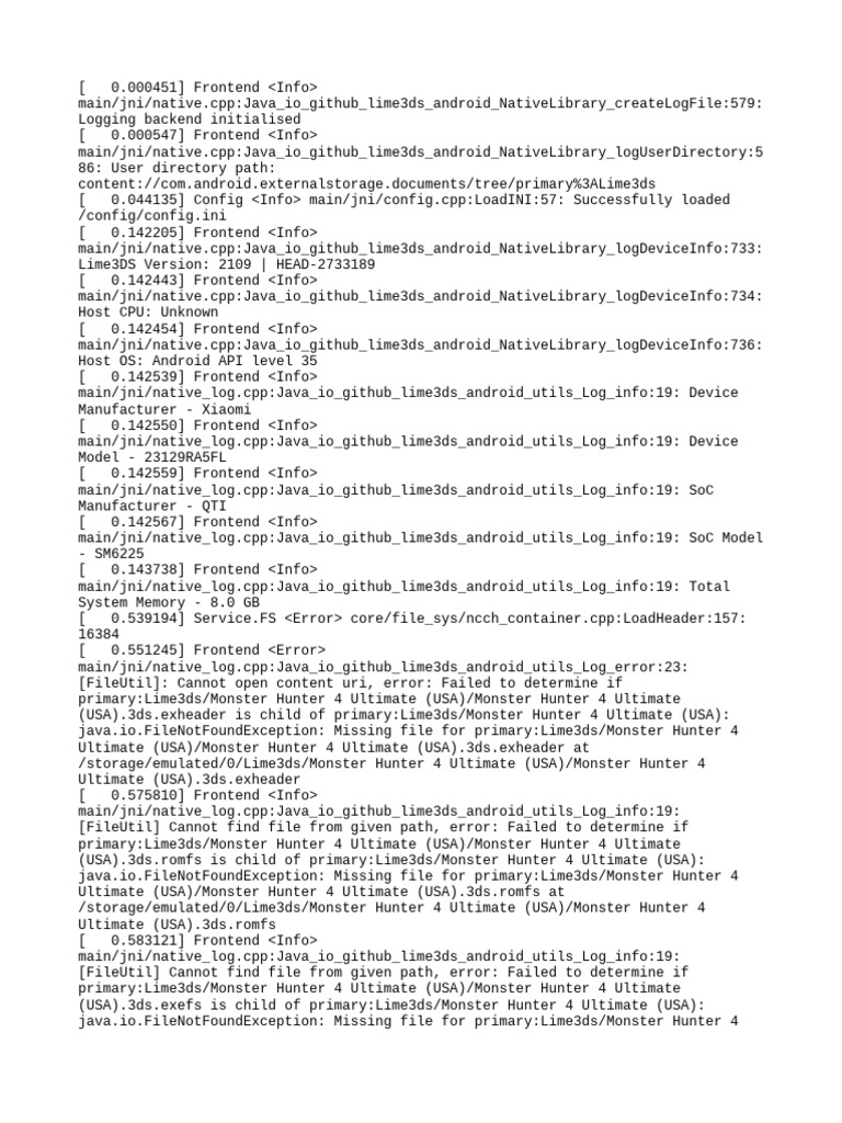 Citra Log - Txt.old | PDF | Operating System Technology | Computer Architecture