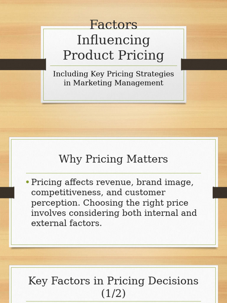 Factors and Strategies in Pricing | PDF