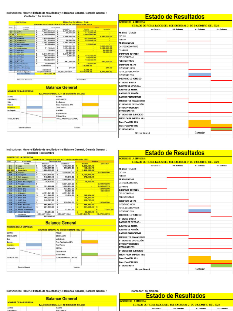 GST Apoyos Estado de Resultados y Balance General | PDF
