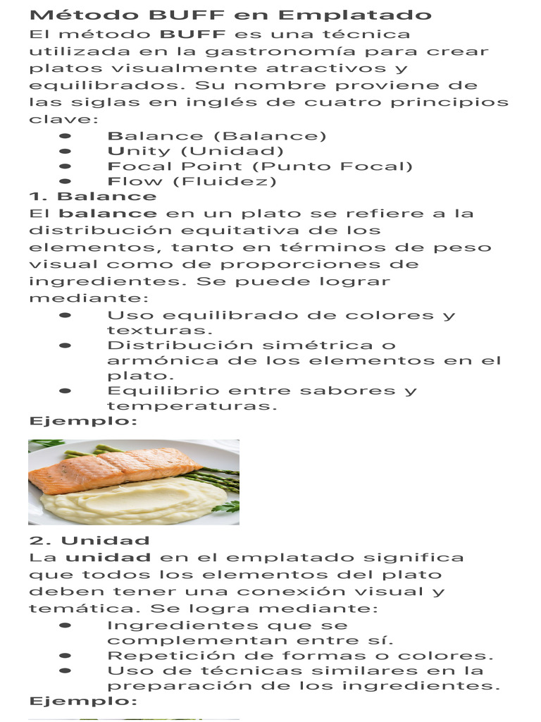 Método BUFF en Emplatado Gastronómico | PDF