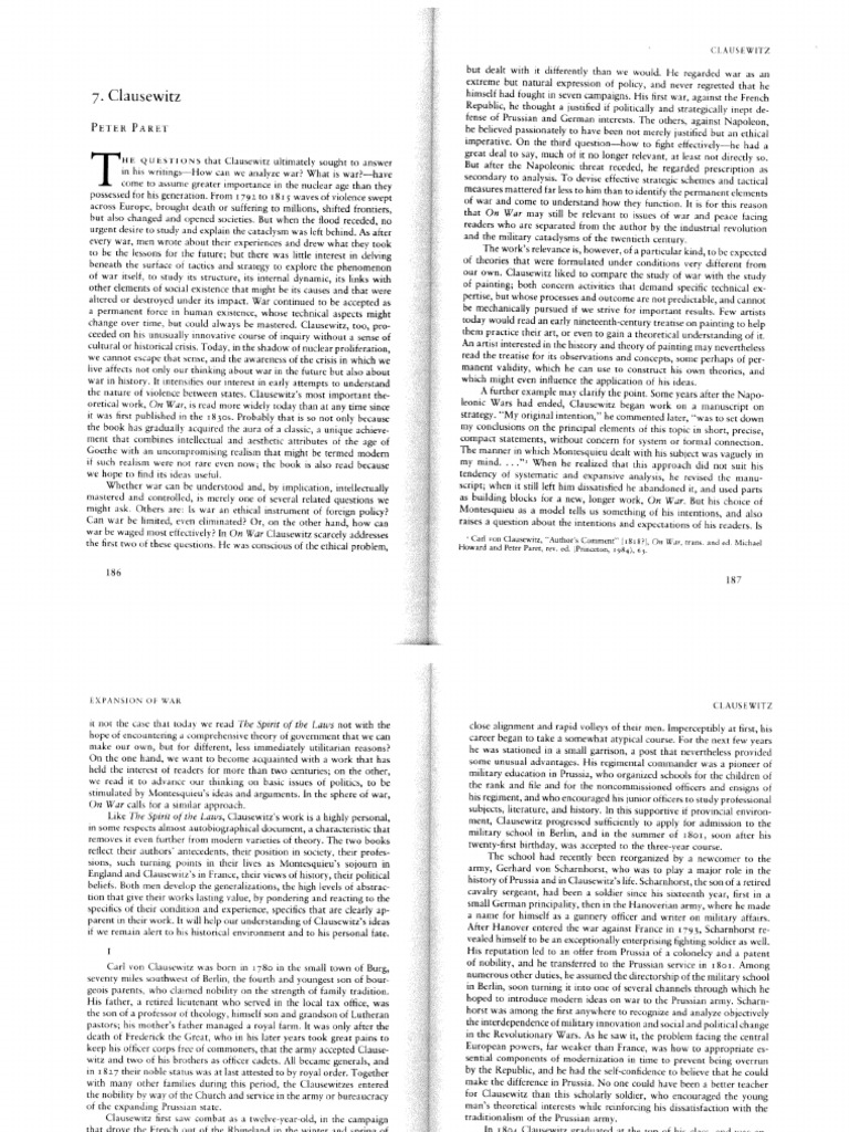 4.6.1paret - Clausewitz | PDF | Carl Von Clausewitz | Theory