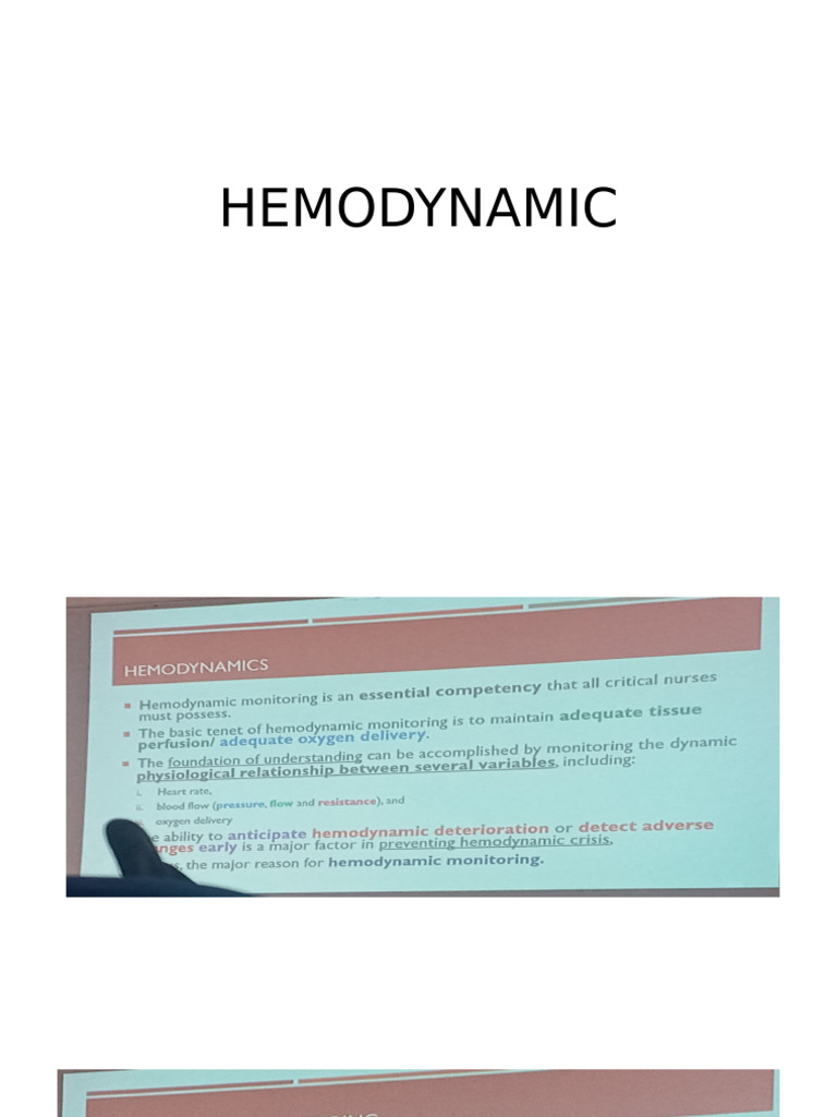 Hemodynamic | PDF