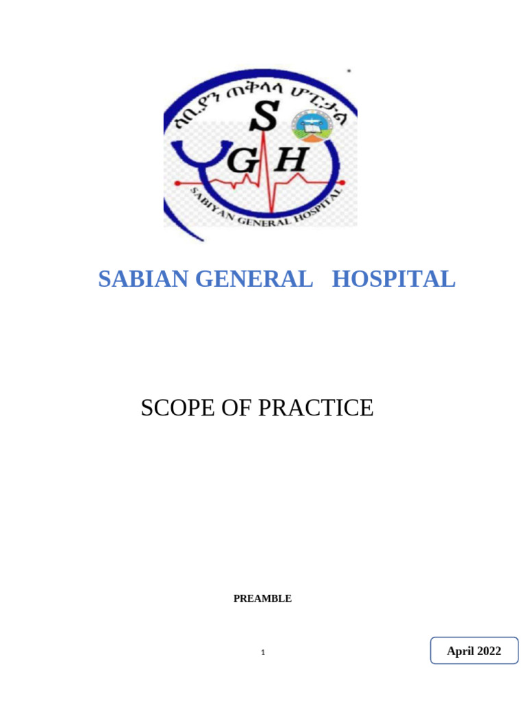 Sabian Hospital Health Professionals' Scope | PDF | Nursing | Health ...