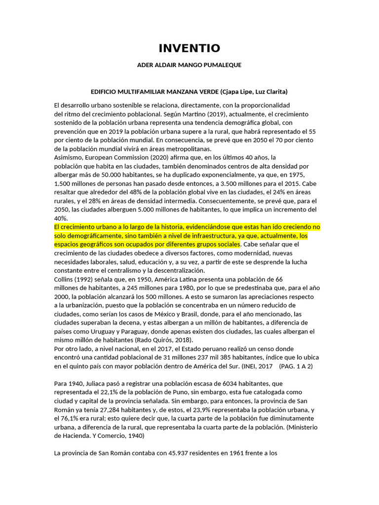 Inventio | PDF | Urbanización | Infraestructura