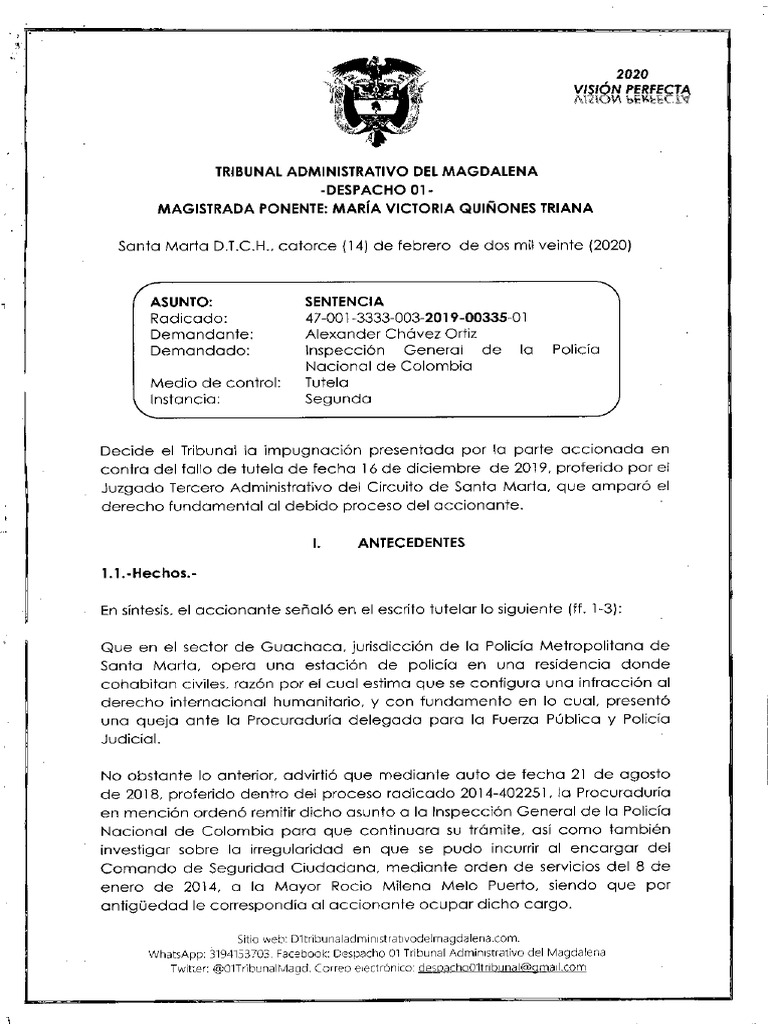 Informante VS Quejoso Consejo Estado | PDF