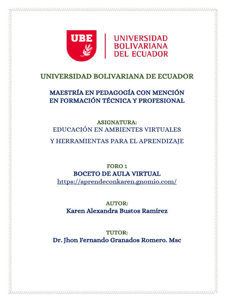 Boceto Aula Virtual | PDF